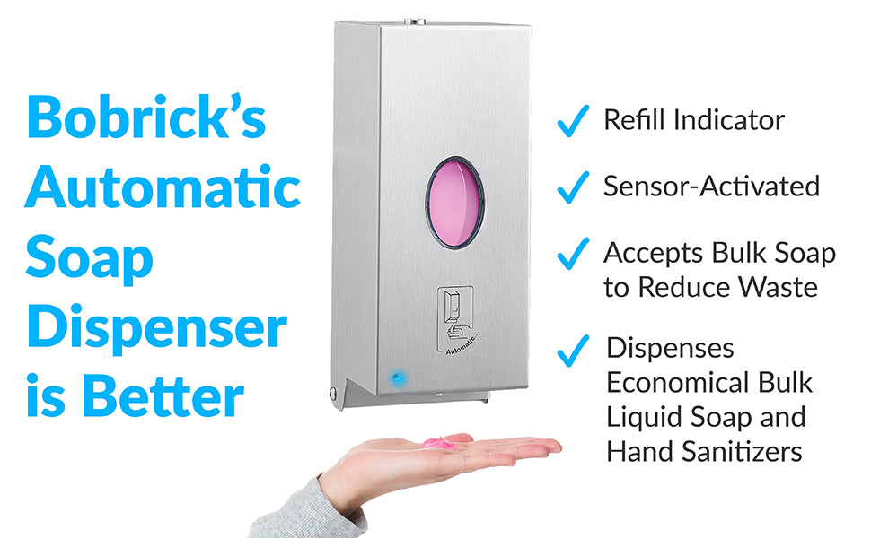 Bobrick B-2012 Commercial Automatic Soap Dispenser, Wall-Mounted ...
