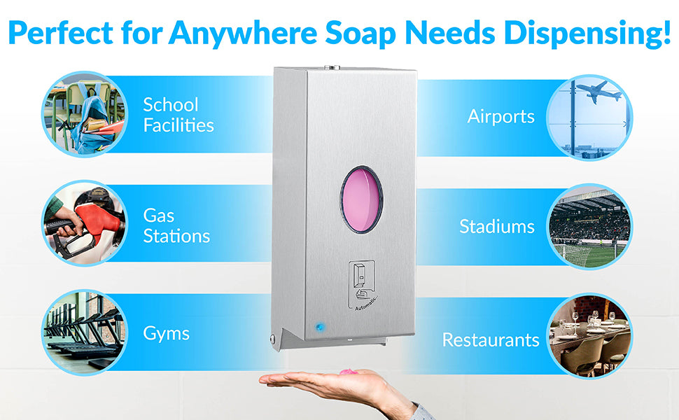 Bobrick B-2012 Commercial Automatic Soap Dispenser, Wall-Mounted ...