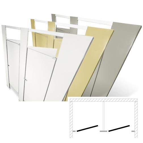 Hadrian Toilet Partition, 2 Between Wall Compartments, Metal, 72"W x 61 ...