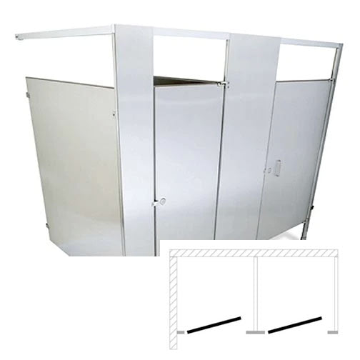 Hadrian Toilet Partition, 2 In Corner Compartments, Stainless Steel, 72 ...