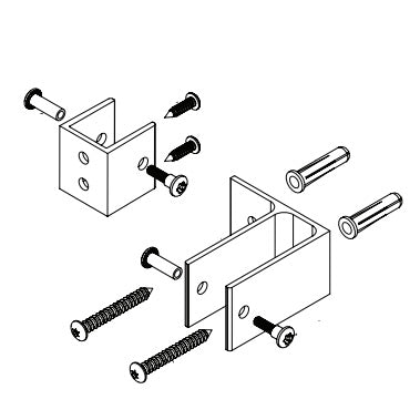 Bradley HDWP-A0098 Hardware Kit Ending Panell, Stirrup Style, Solid ...