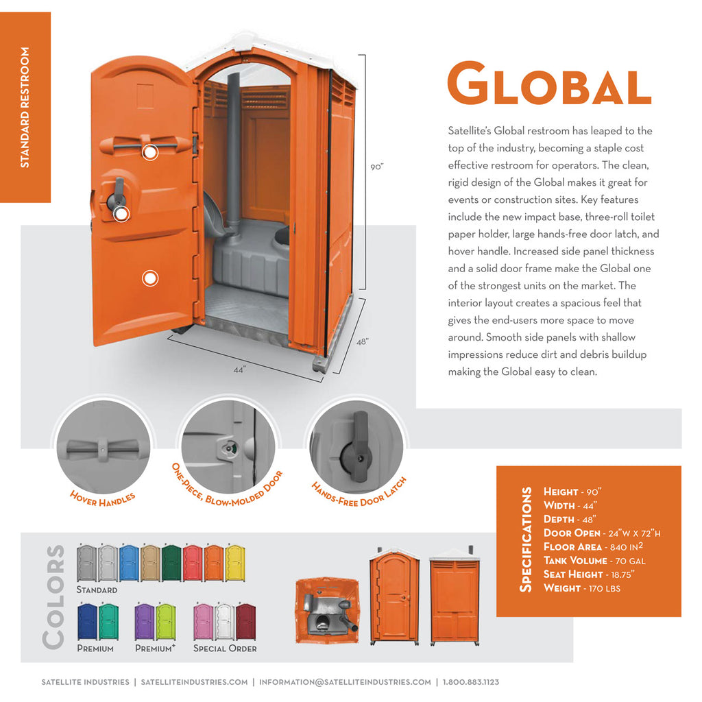 Satellite Fleet Portable Restroom, Global | Portable Toilets ...