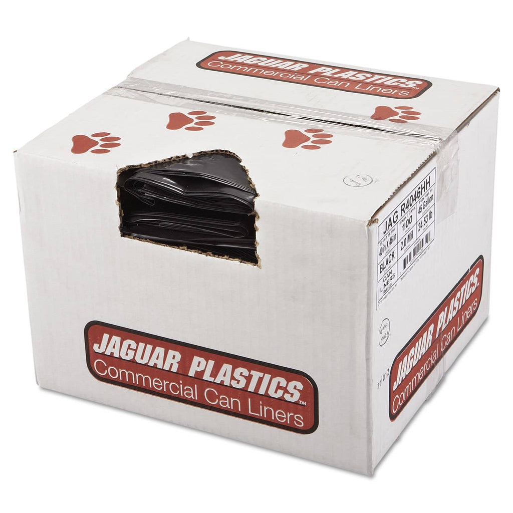 Jaguar Repro Low-Density Can Liners, 45 Gal, 2 Mil, 40" X 46", Black ...