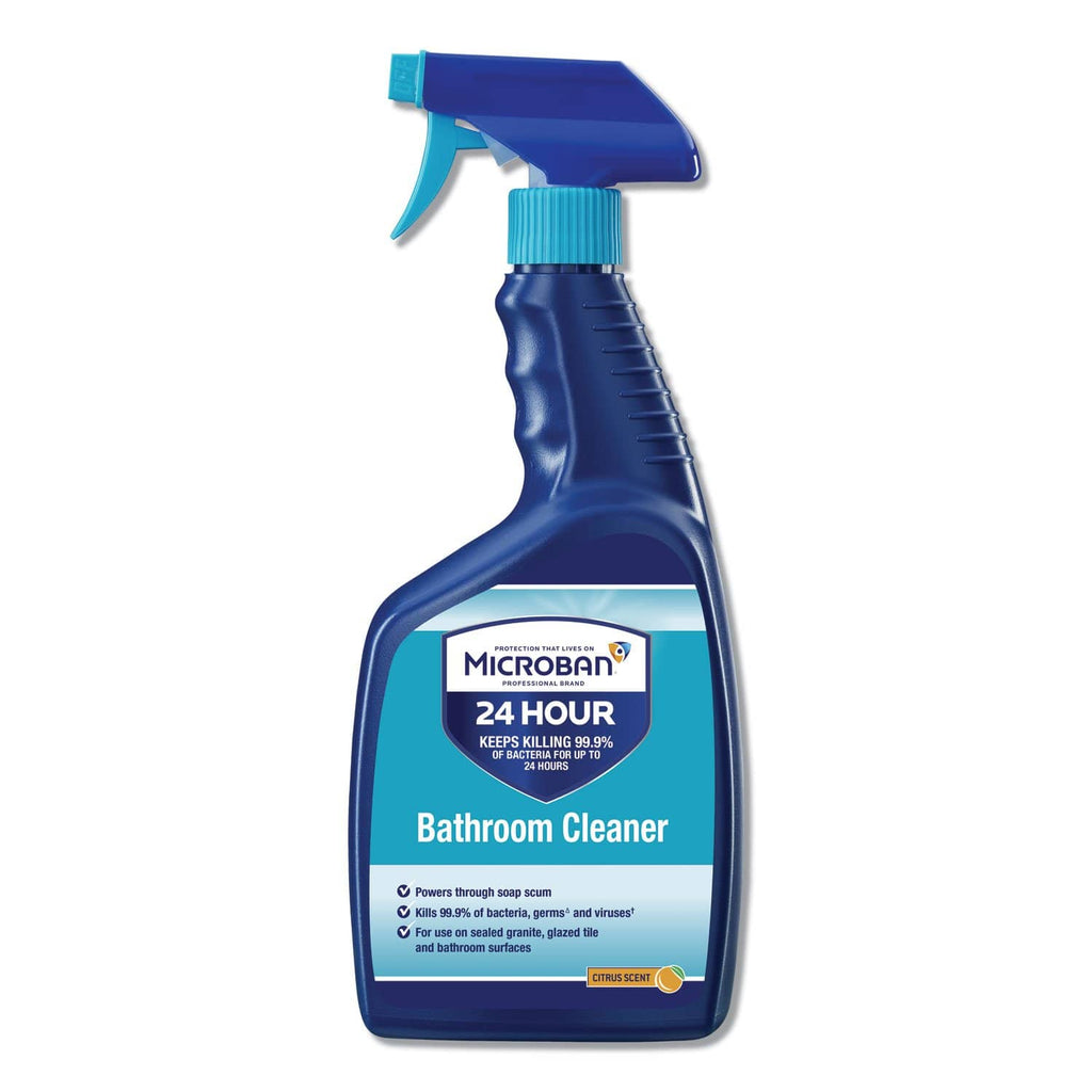 Microban 24-Hour Disinfectant Bathroom Cleaner, Citrus, 32 Oz Spray ...
