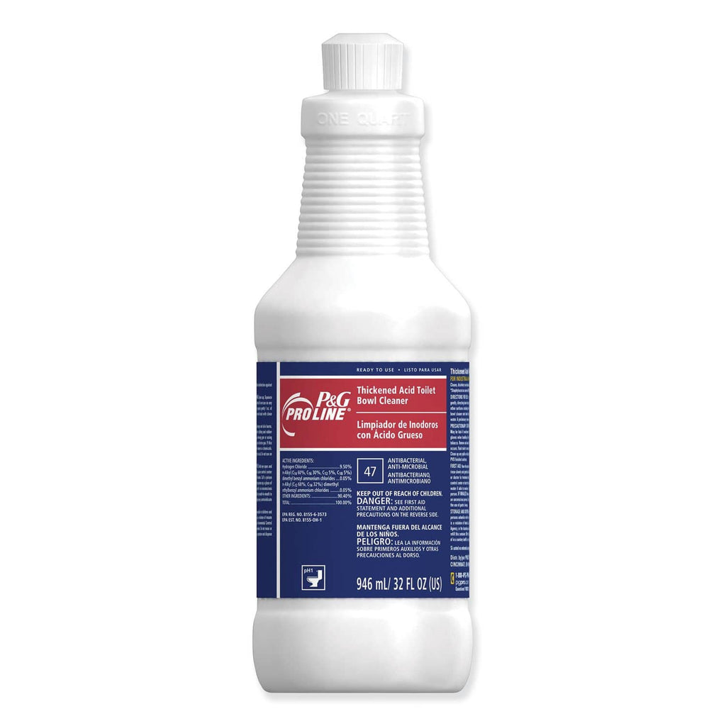 P&G Pro Line Thickened Acid Toilet Bowl Cleaner, 32 Oz Bottle, 12 ...
