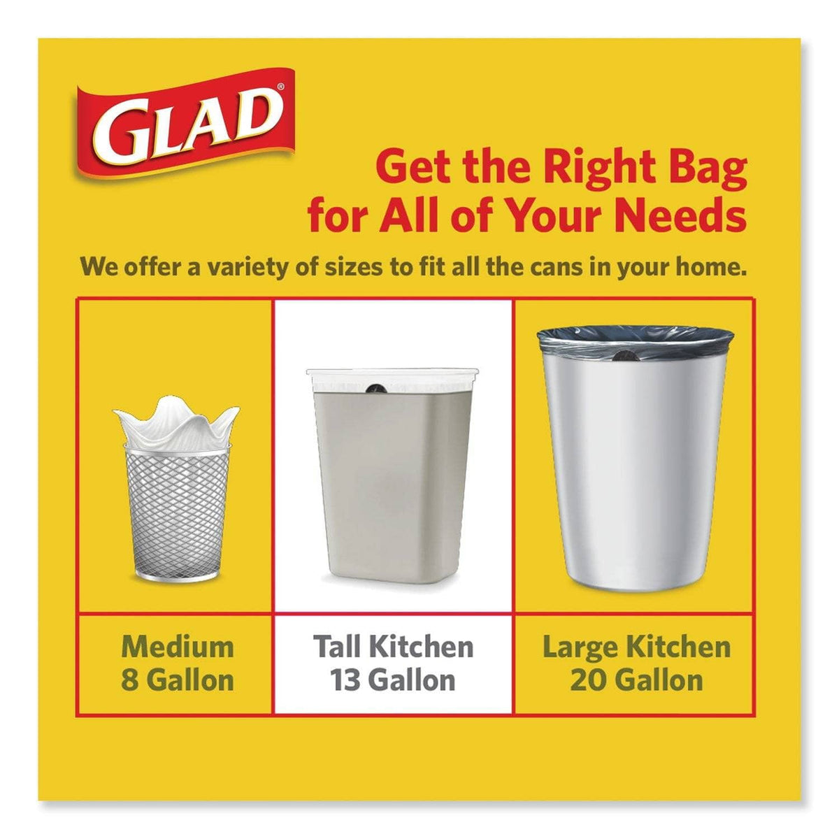 Glad Odorshield Tall Kitchen Drawstring Bags 13 Gal 0.95 Mil 24 X 27.38