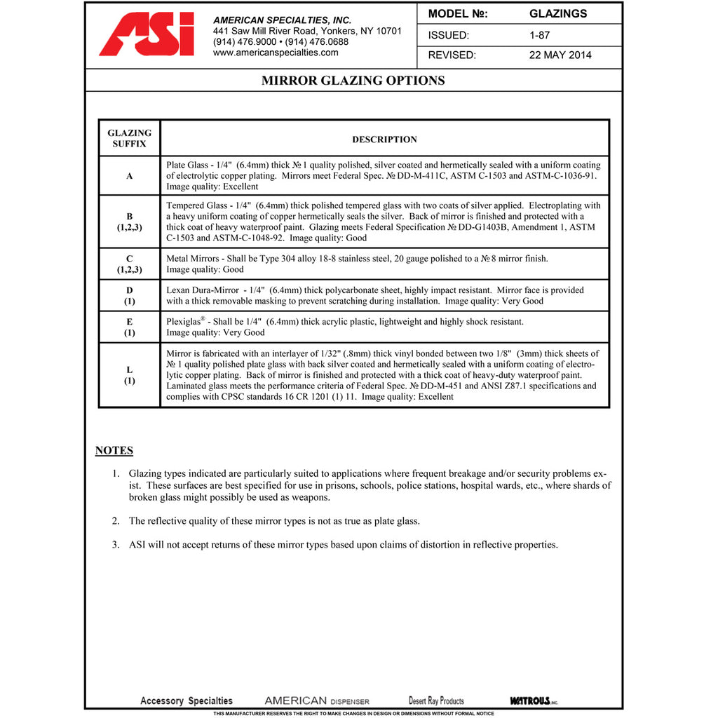 ASI 0600-1836-41 INTLK MIRROR 18X36 PG - MATTE BLACK|TotalRestroom.com