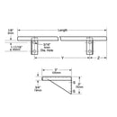 Bobrick B-295x16 Commercial Restroom Shelf, 5"W x 16"L, Stainless Steel ...