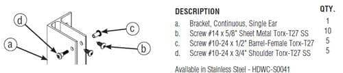 Bradley HDWC-S0451-06 Toilet Partition Continuous Pilaster F Bracket ...