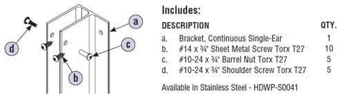 Bradley HDWP-A0016 Toilet Partition Pilaster Bracket Hardware Kit ...