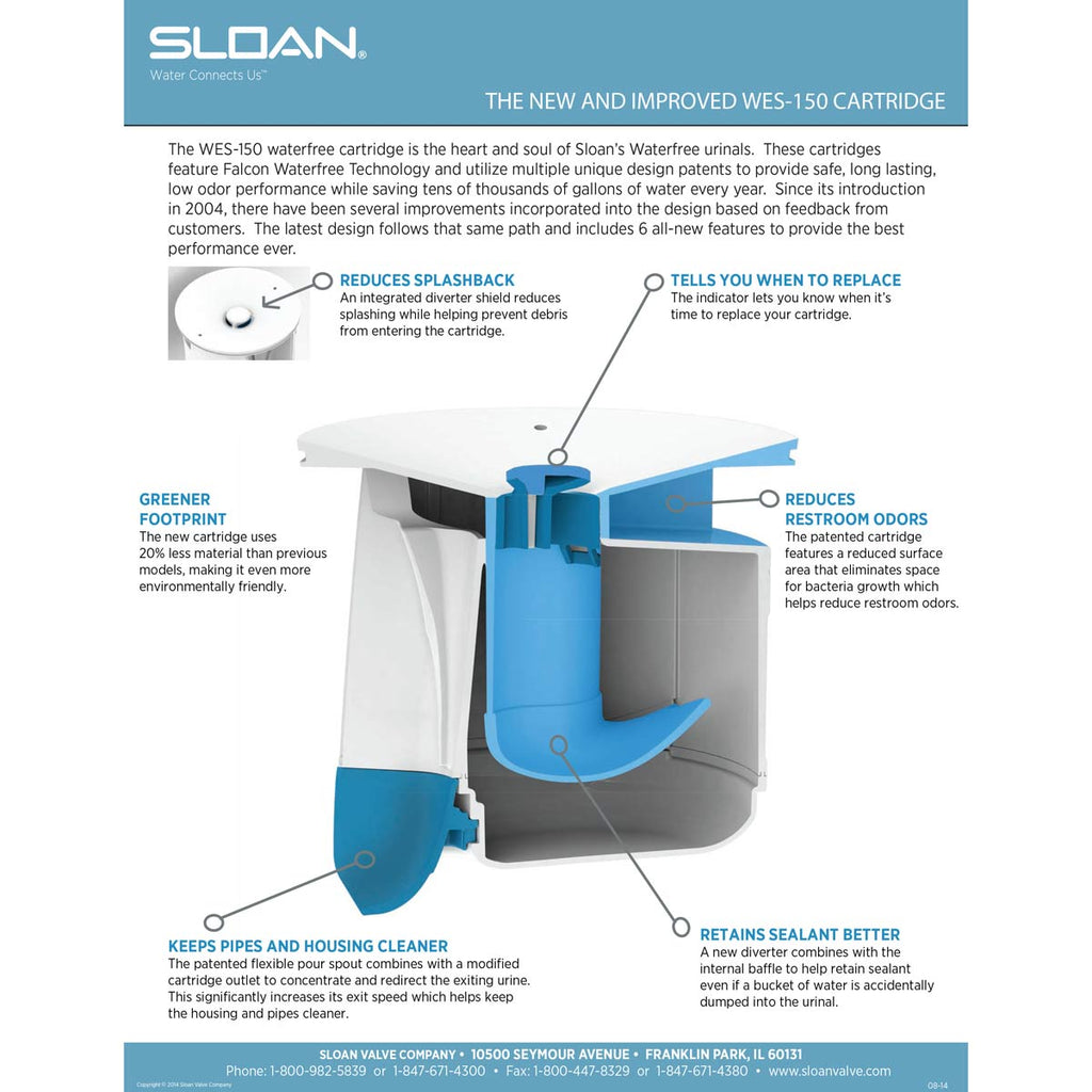 Sloan WES-150 Waterless Urinal Cartridge | TotalRestroom.com