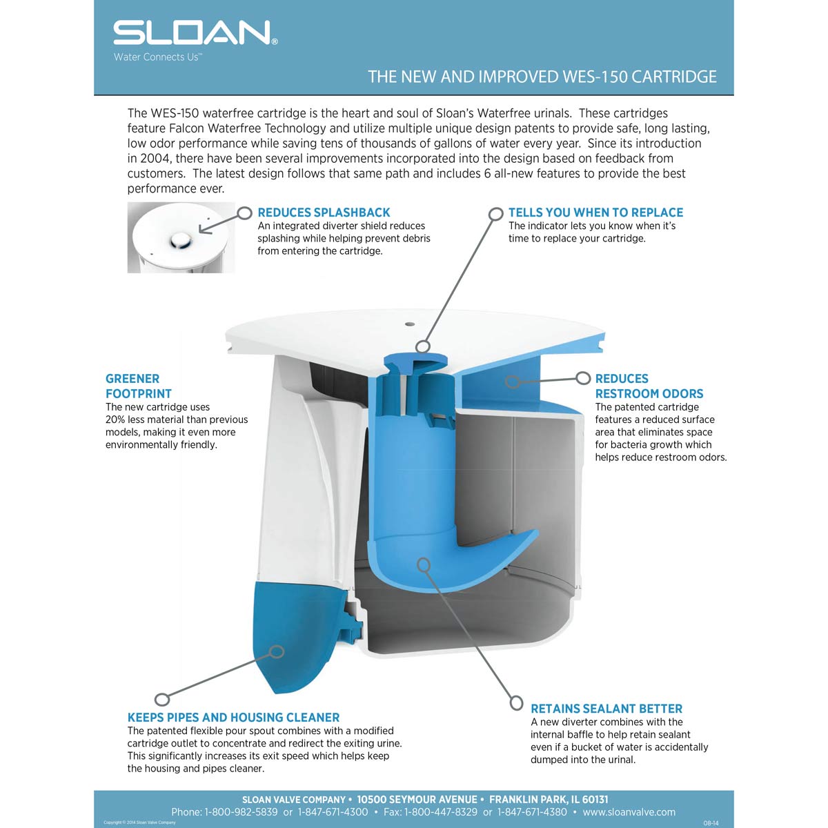 Sloan WES-150 Waterless Urinal Cartridge | TotalRestroom.com