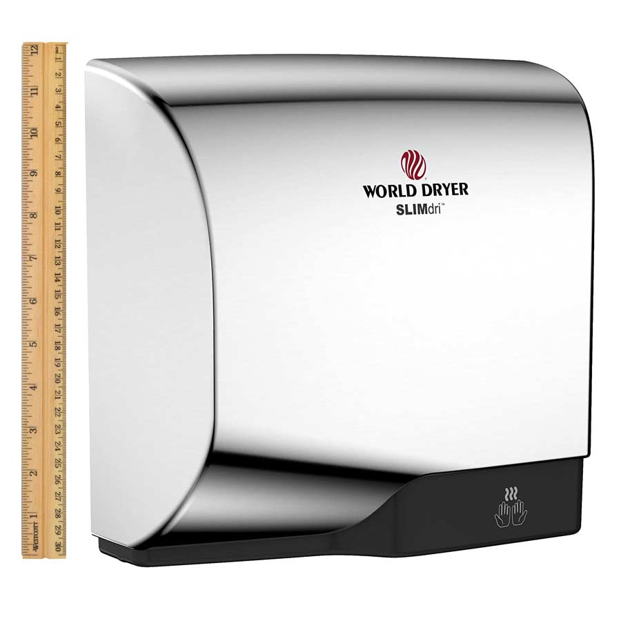 World Dryer SLIMdri L-971 Hand Dryer, Brushed Chrome Aluminum ...