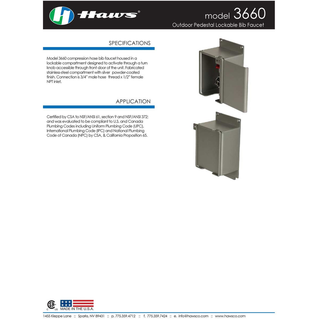 Haws 3660 Lockable Hose Bib Accessory | TotalRestroom.com