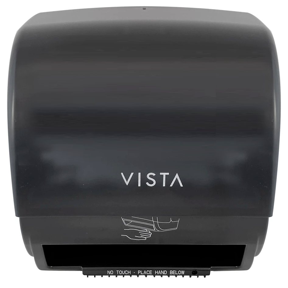 VISTA Electronic Hands Free Roll Towel Dispenser, Black Translucent ...