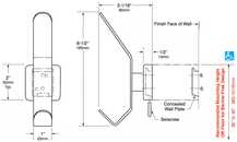 Bobrick B-542 Commercial Cubicle Coat Hook, Stainless Steel w/ Satin ...